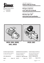 Simer Pumps 2800E manuels