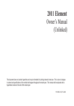 HONDA 2011 Element manuels