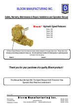 Bloom Manufacturing 1200 Series manuels