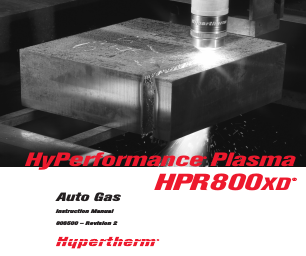 Hypertherm HPR800XD Auto Gas Rev.2 manuels